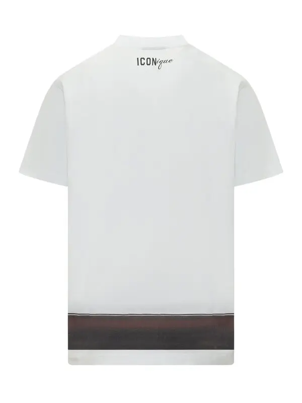 Dsquared2 Loose Fit T-shirt With Stampaint Belt