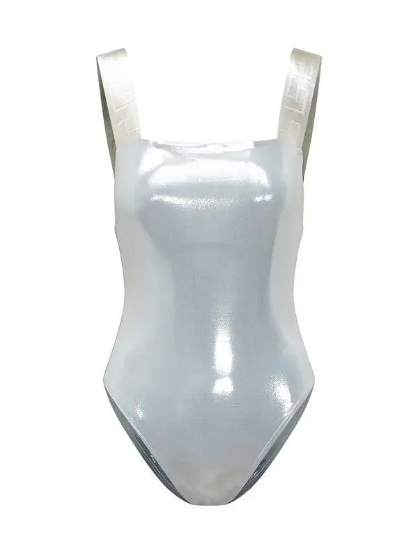 Versace Metallic One-piece Swimwear - Silver