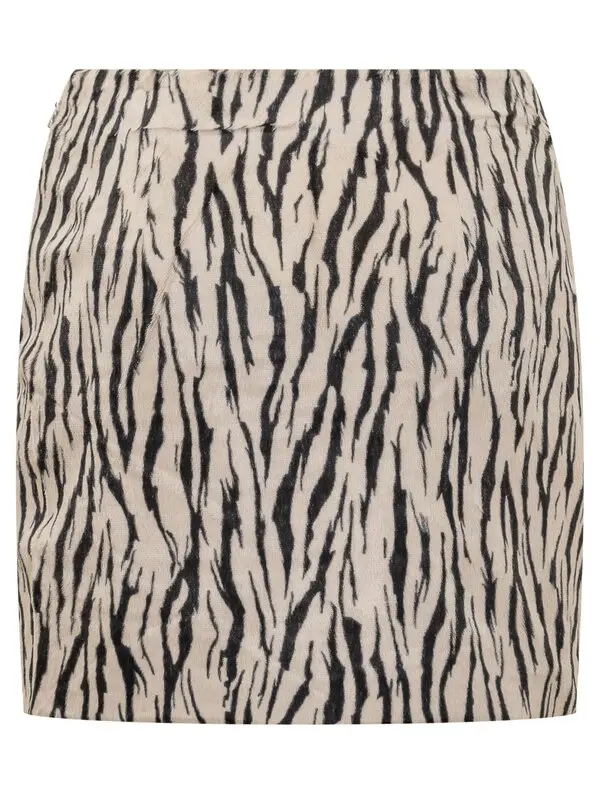 ROTATE BY BIRGER CHRISTENSEN Chic Mini Skirt - Egret Comb
