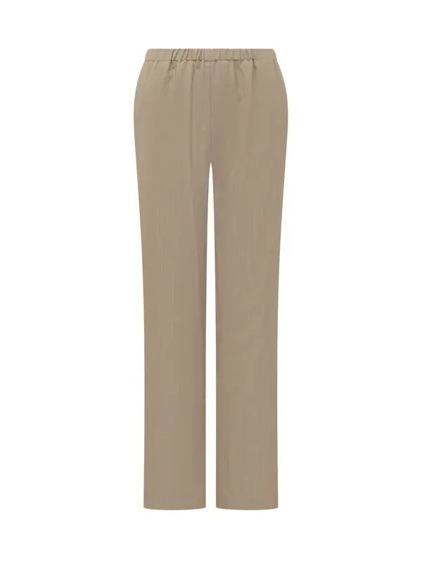 Loulou De Saison Straight Leg Trousers With Elegant Waistband - Beige