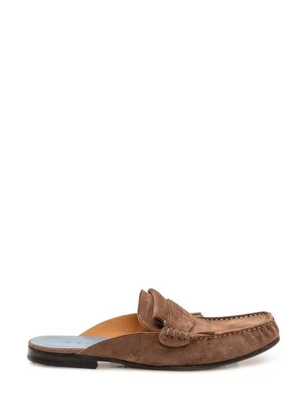 Marni Rounded Toe Slip-on Sandals - Marrone