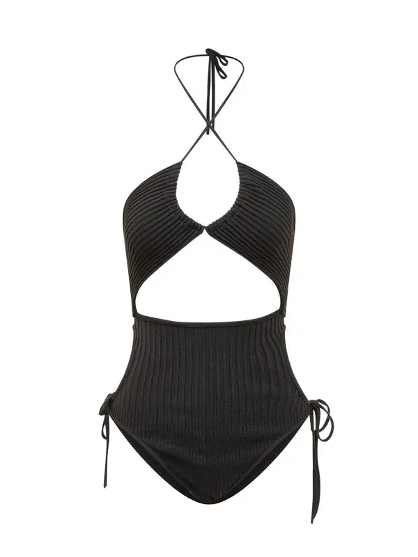 ANDREĀDAMO Cut-out Mini Bodysuit - Black