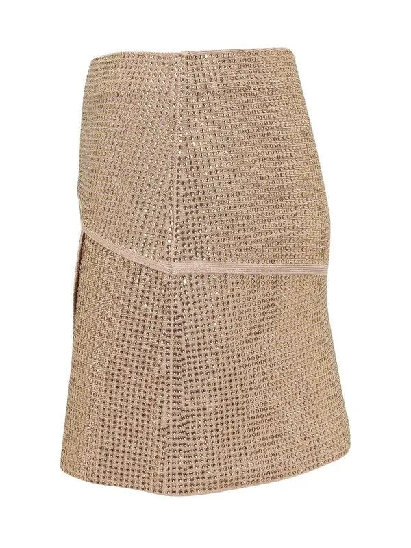 ANDREĀDAMO Sparkling Mini Skirt With Strass Detailing