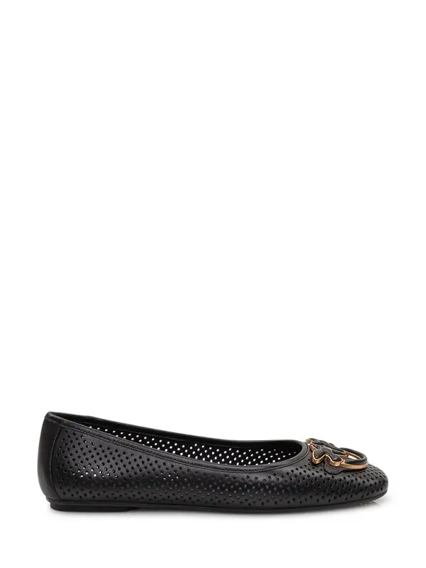 Pinko Leather Mini Ballerina Flats - Black