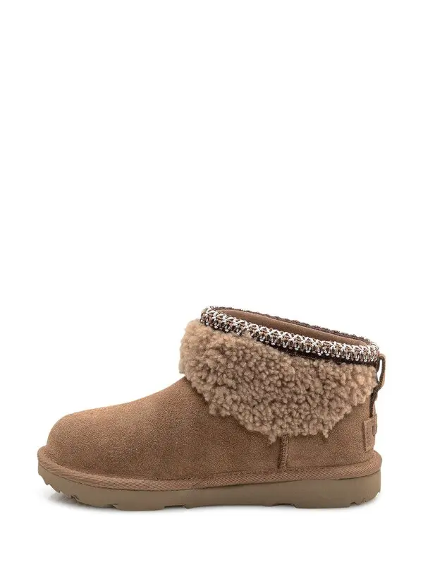 UGG Maxicurly Suede Mini Boots - Chestnut