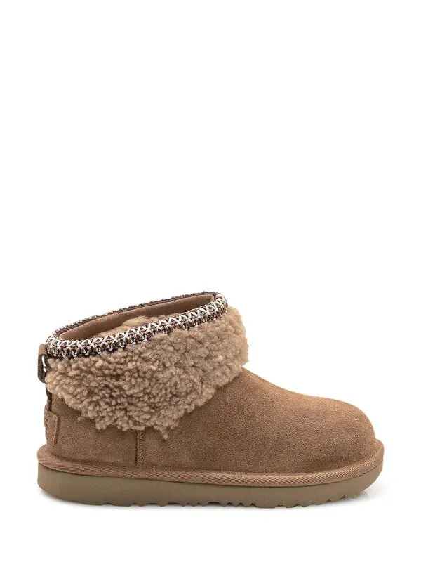 UGG Maxi Curly Suede Mini Boots - Chestnut