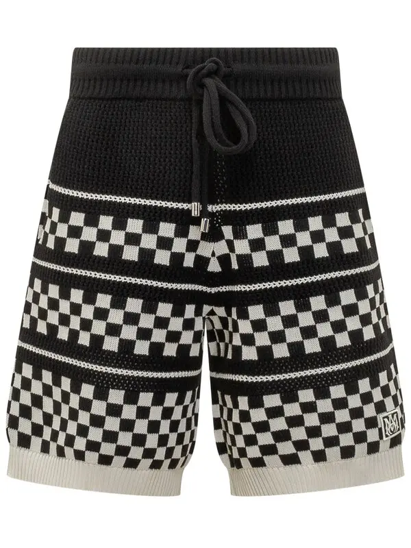 Amiri Checkered Mesh Shorts - Black