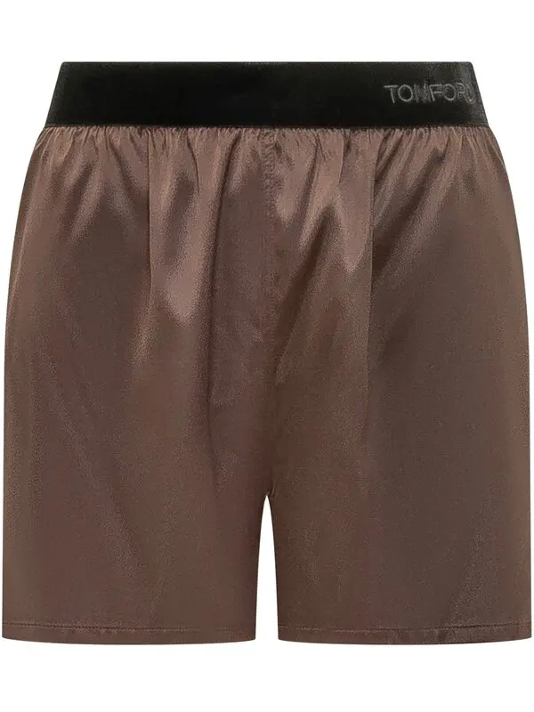 TOM FORD Silk Blend Shorts - Cinnamon