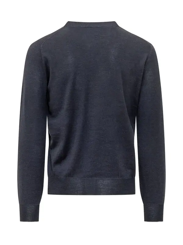 Brunello Cucinelli Fine Gauge Crewneck Sweater - Navy