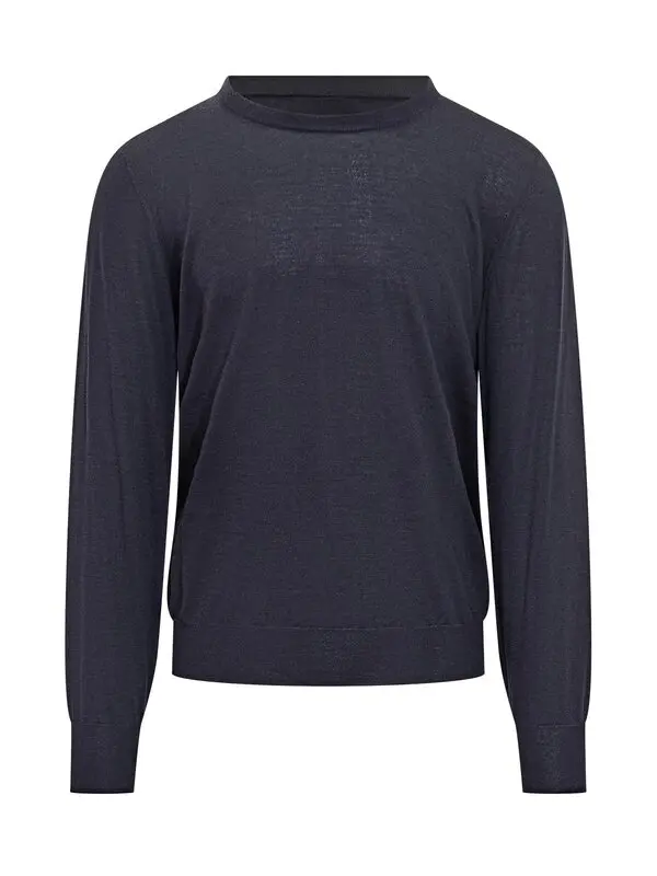 Brunello Cucinelli Fine Gauge Crewneck Sweater - Navy