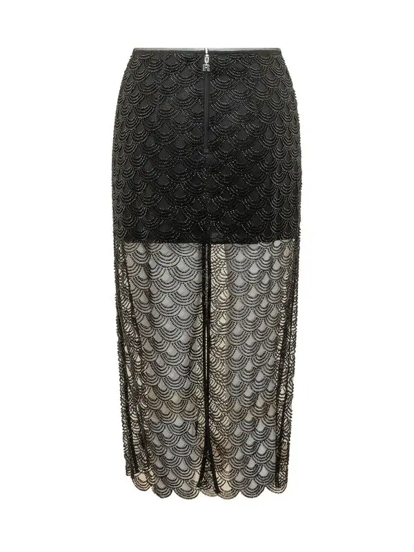 ROTATE BY BIRGER CHRISTENSEN Midi Pleated Skirt - Black