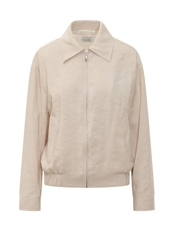 LE SULLY STUDIO Classic Bomber Jacket With Zip - Panna