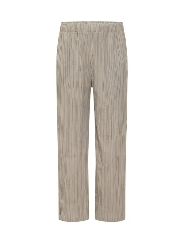 GONGDID DESIGN Textured High-waisted Trousers - Beige