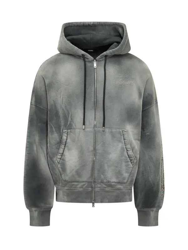 Amiri Mini Bones Graphic Hoodie With Pouch Pocket