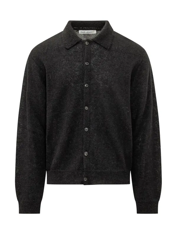 Our Legacy Evening Fuzzy Polo Shirt - Black Fuzzy