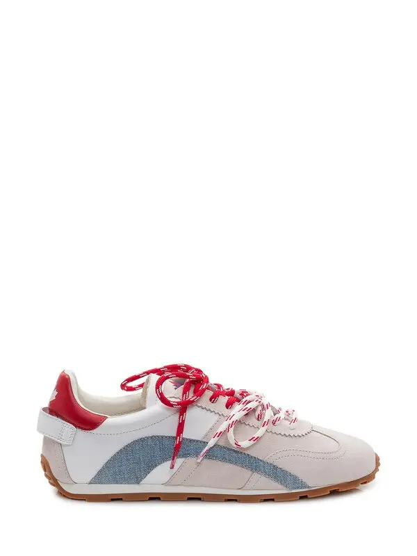 Dsquared2 Low Top Lace Up Sneakers - Bianco/denim/rosso