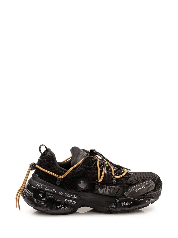 Dsquared2 Technical Lace-up Sneaker With Voluminous Sole - Nero