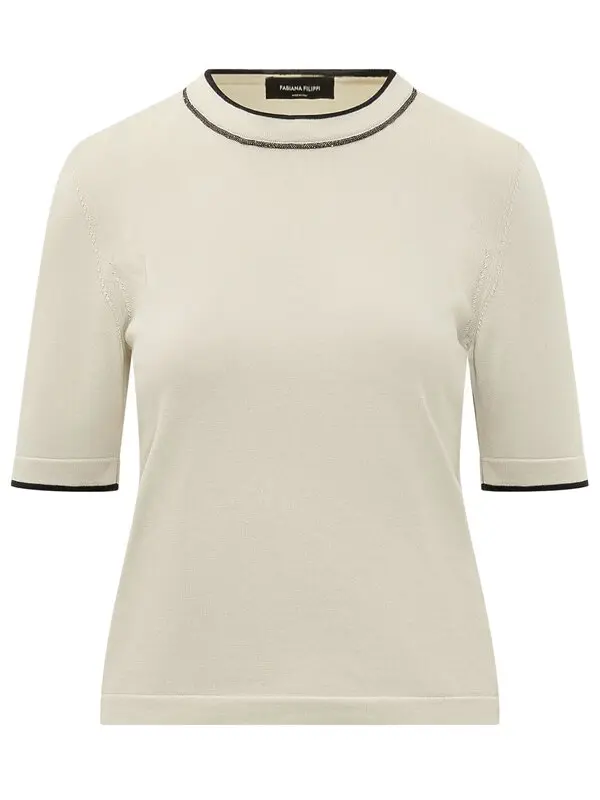 Fabiana Filippi Stylish T-shirt With Cut Sleeves