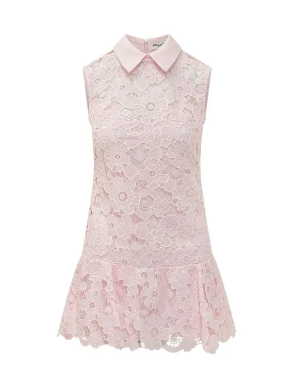 SELF-PORTRAIT Mini Suit With Collar - Pink