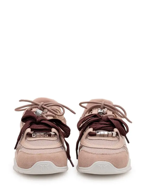 Pinko Stylish Mesh Sneakers With Metallic Accents
