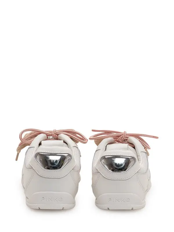 Pinko Fashionable Sneakers With Metallic Accents - White