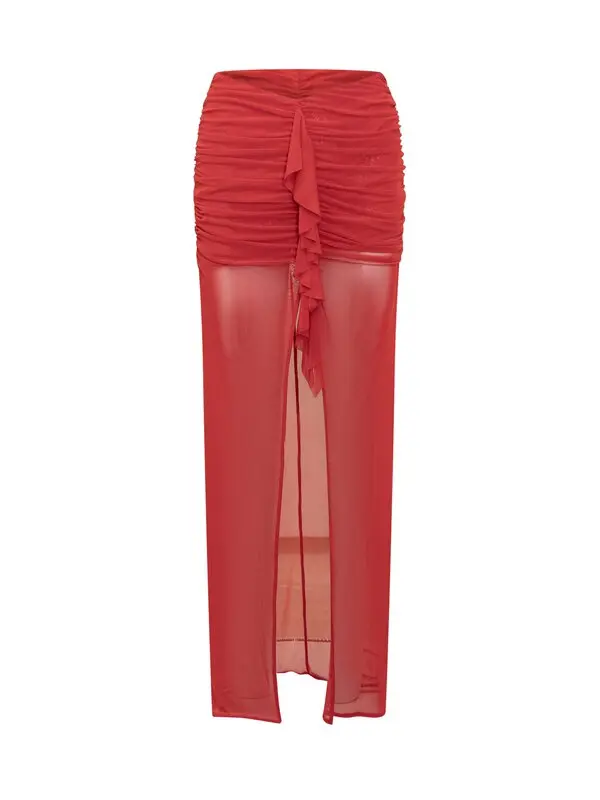 DE LA VALI Tiramisu Mini Skirt - Red