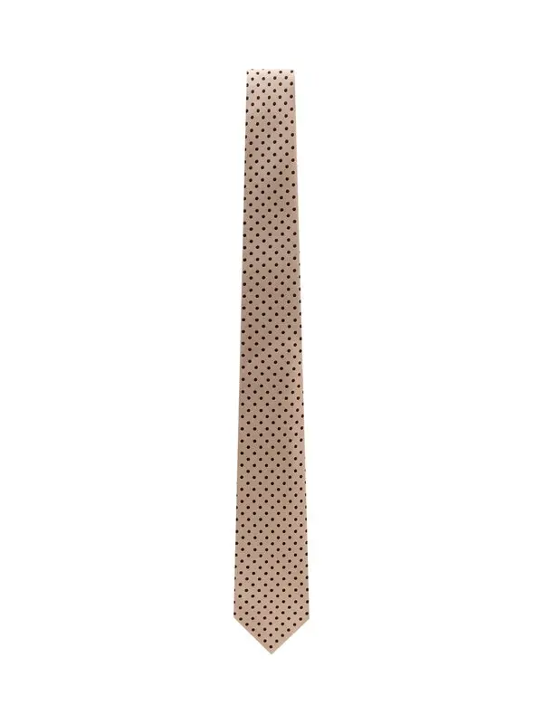 TOM FORD Micro Check Mini Tie - Beige