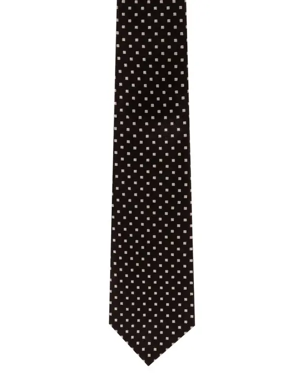 TOM FORD Micro Check Mini Tie 6cm - Black