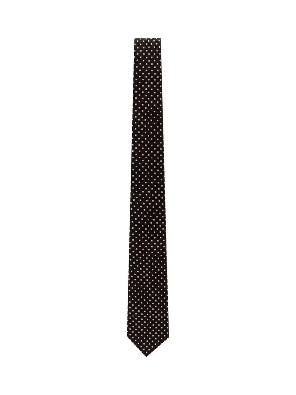 TOM FORD Micro Check Mini Tie - Black