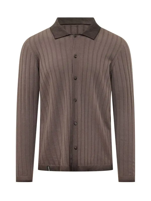 AROVESCIO Ribbed Collared Shirt