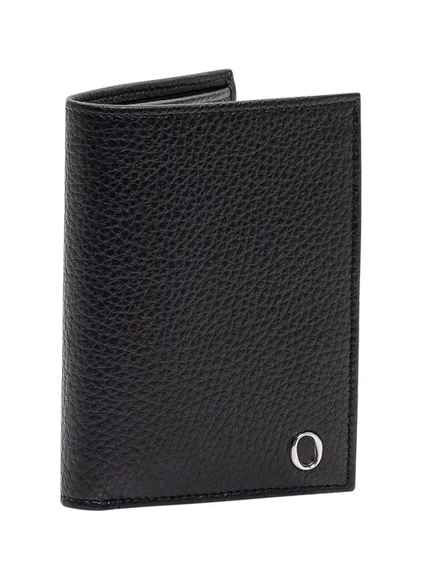 Orciani Vertical Mini Wallet With Metallic Logo - Nero