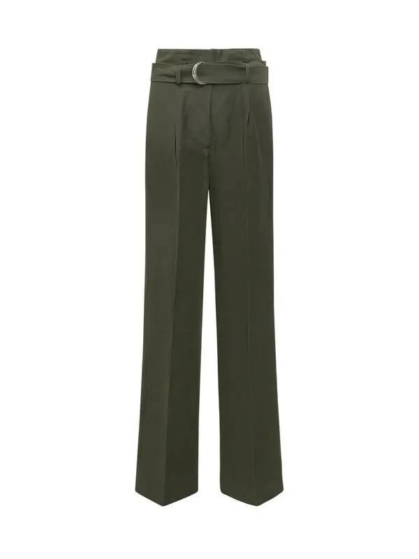 THE SEAFARER Wide Leg Trousers With Belt - Verde