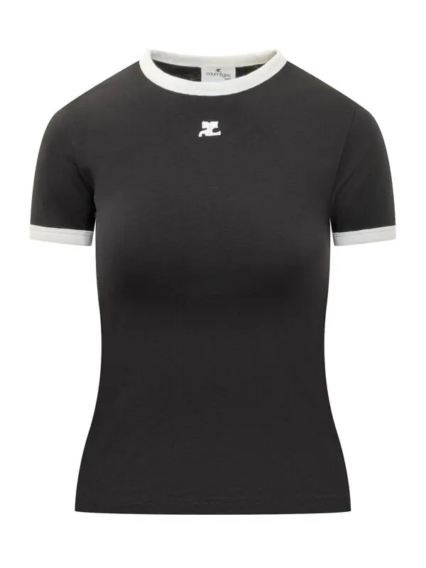 COURREGES Signature T-shirt - Black/white