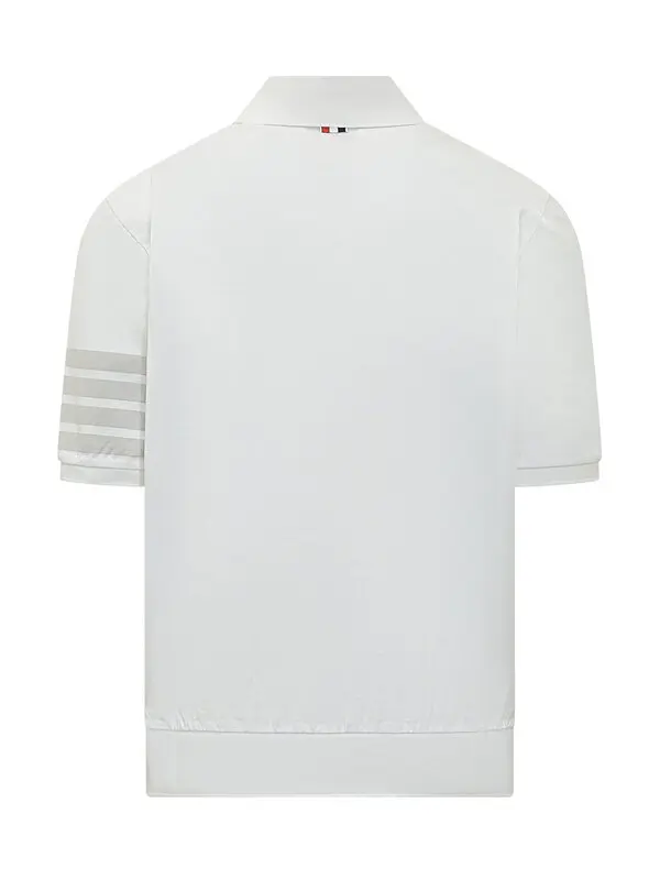 Thom Browne Short Sleeve Polo With Dandied Hem