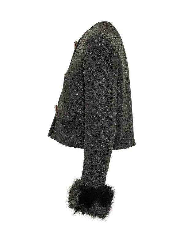 SELF-PORTRAIT Metallic Bouclé Loop Jacket