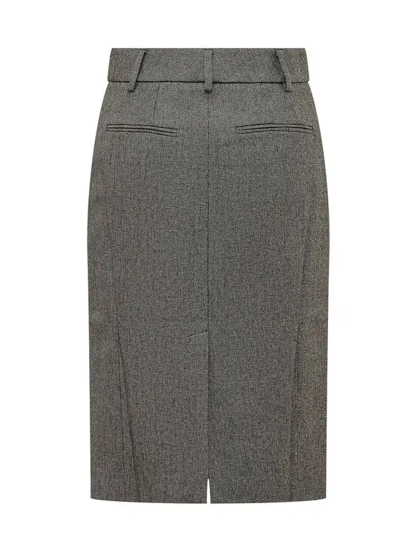 Andamane Tailored Pencil Skirt - Grey/black