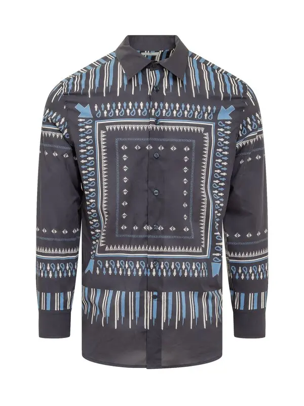Etro Geometric Print Cotton Shirt - Bianco