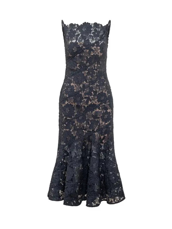SELF-PORTRAIT Spiral Lace Midi Dress