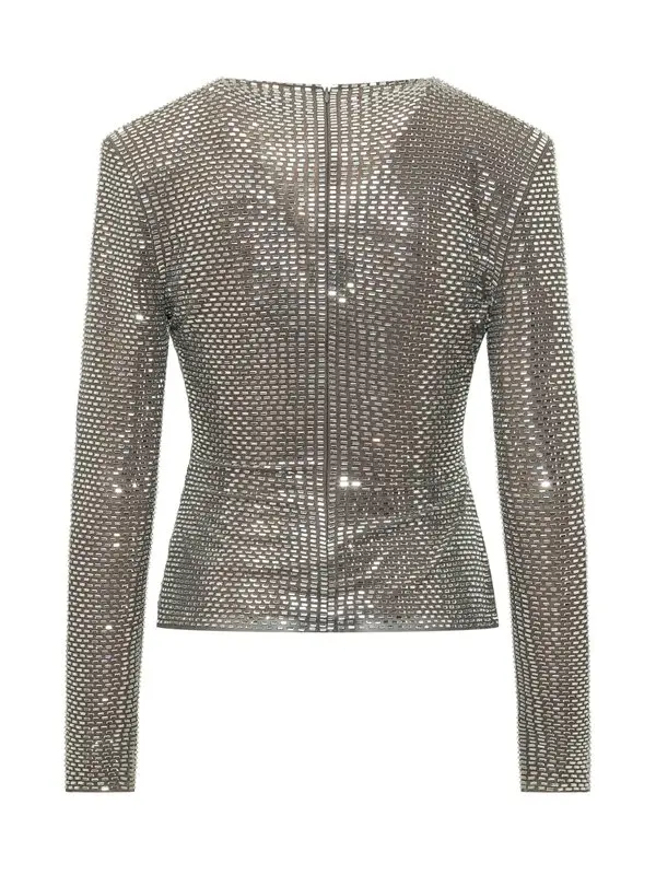 SELF-PORTRAIT Rhinestone Wrap Top