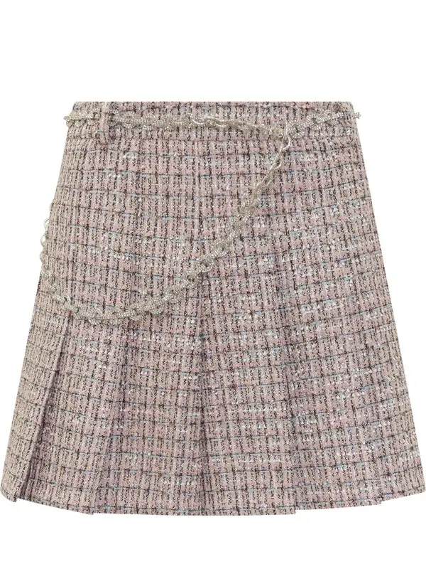 SELF-PORTRAIT Mini Tweed Skirt - Pink