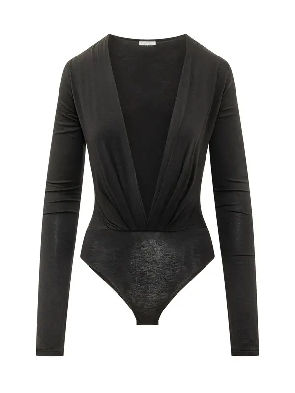 Andamane Deep V Bodysuit - Black