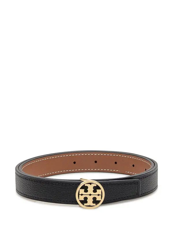 Tory Burch Reversible Cow Leather Belt - Black