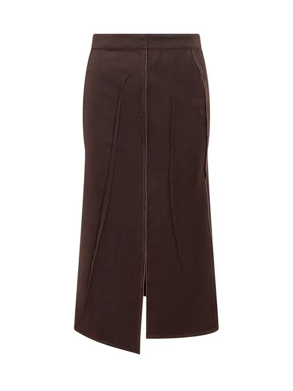 Victoria Beckham Wool Tailored Mini Skirt - Acai