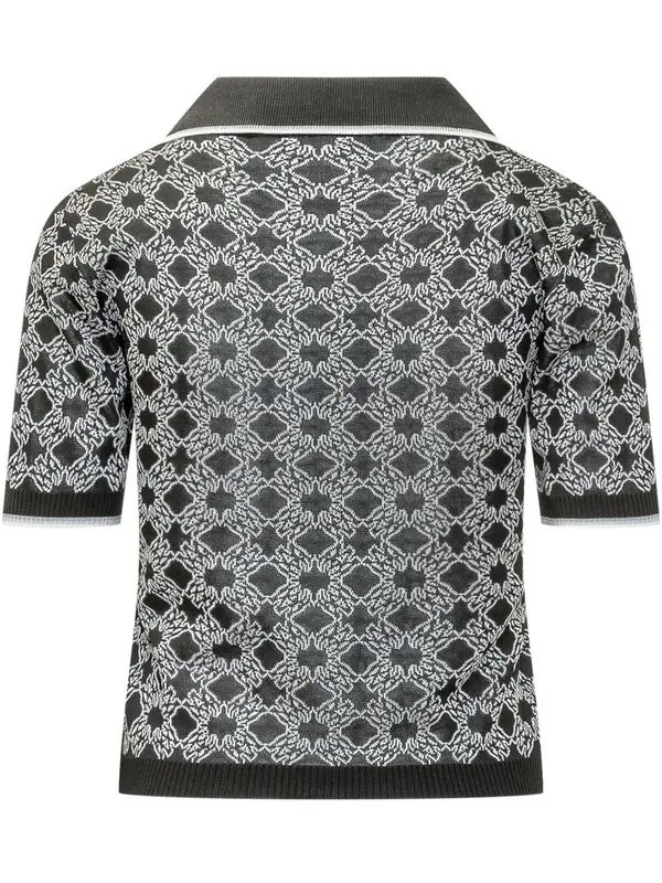Amiri Amended Polo With Geometric Motif - Black