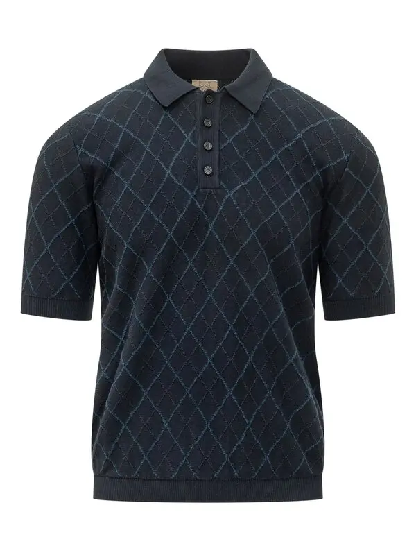 RAKKI Rombi Design Polo Mini - Blu Notte
