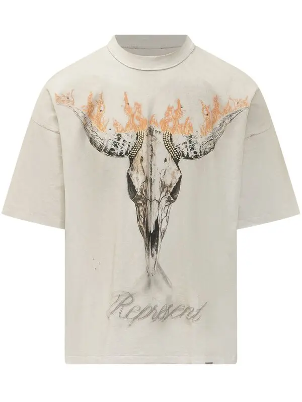 REPRESENT Graphic T-shirt - Washed Ecru