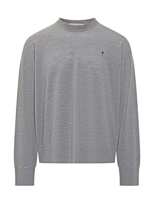 AMI Paris Giro Neck Wool Knitwear Sweatshirt
