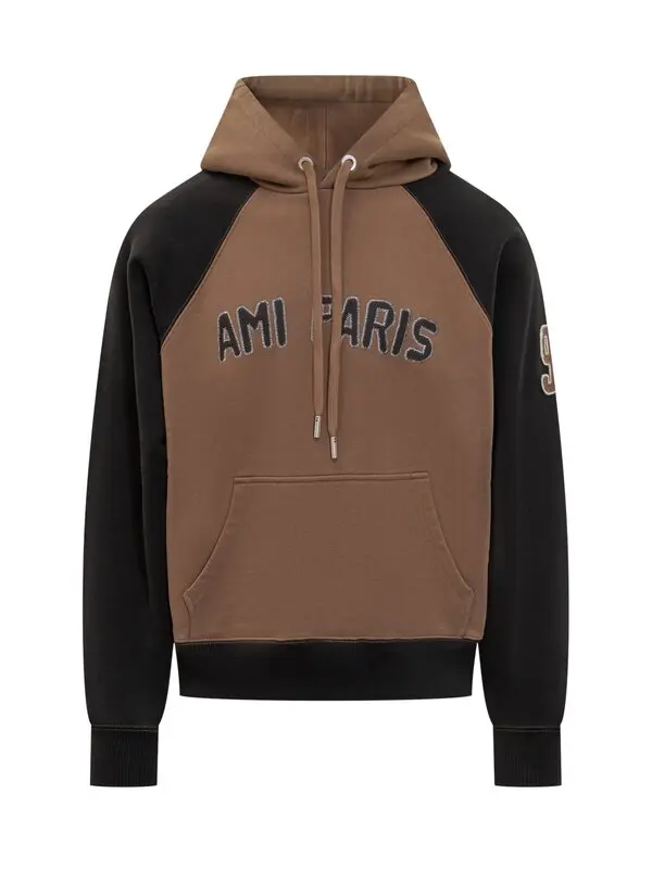 AMI Paris Hooded Sweatshirt For Fall 2025 - Noisette Noir