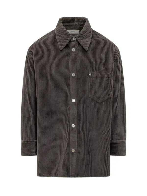 AMI Paris Textured Button-up Overshirt For Fall 2025
