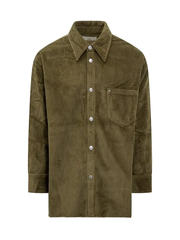 AMI Paris Textured Long-sleeve Shirt With Pockets